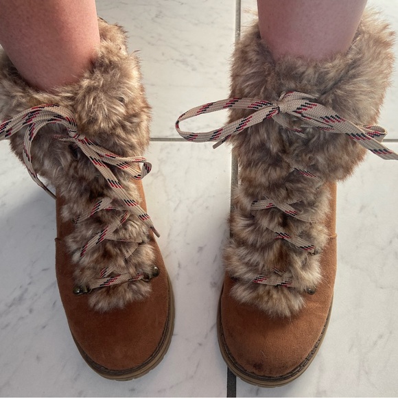 Universal Thread | Shoes | Universal Thread Fur Lace Up Boots | Poshmark